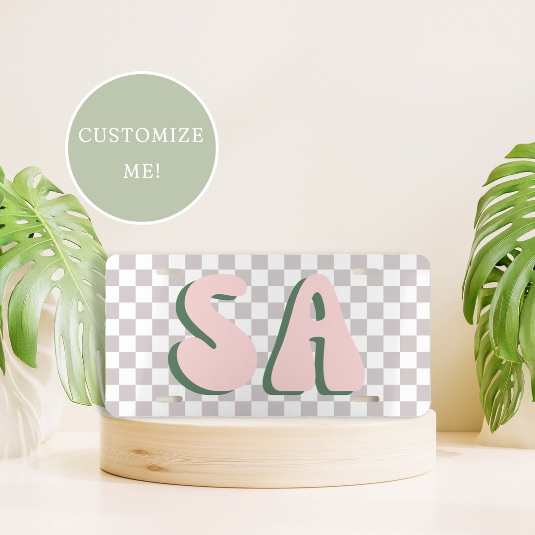 Custom Retro License Plate, Personalized Front License Plate, Monogram ...