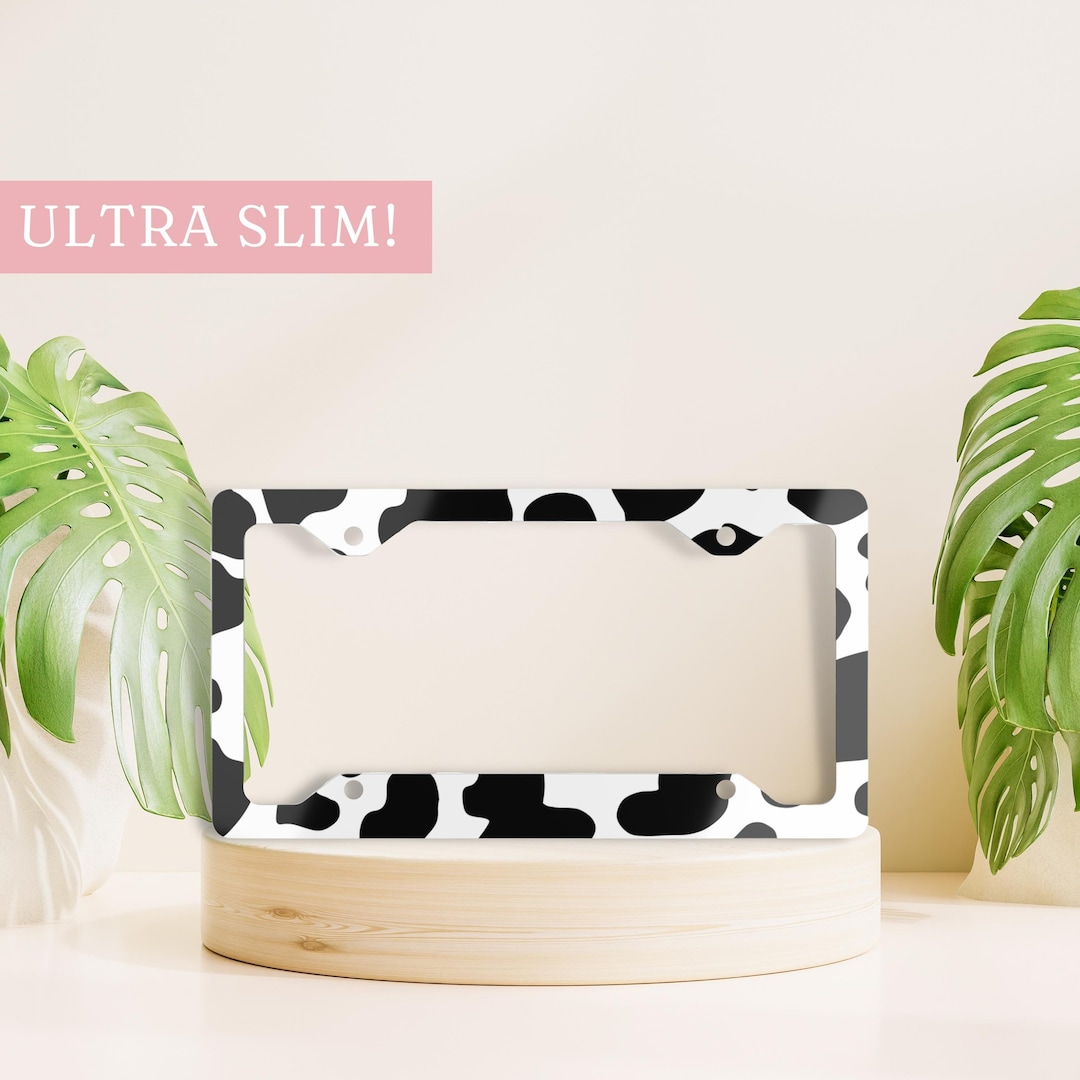 Cow Print Metal License Plate Frame, Cute License Plate Frame, License ...