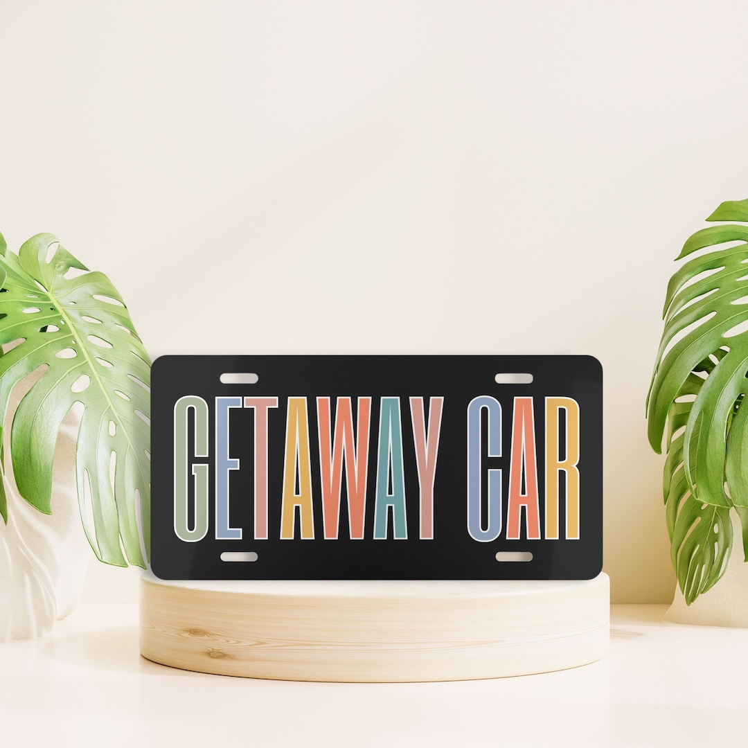 Funny License Plate, Retro Colors Front License Plate, Black Vanity ...