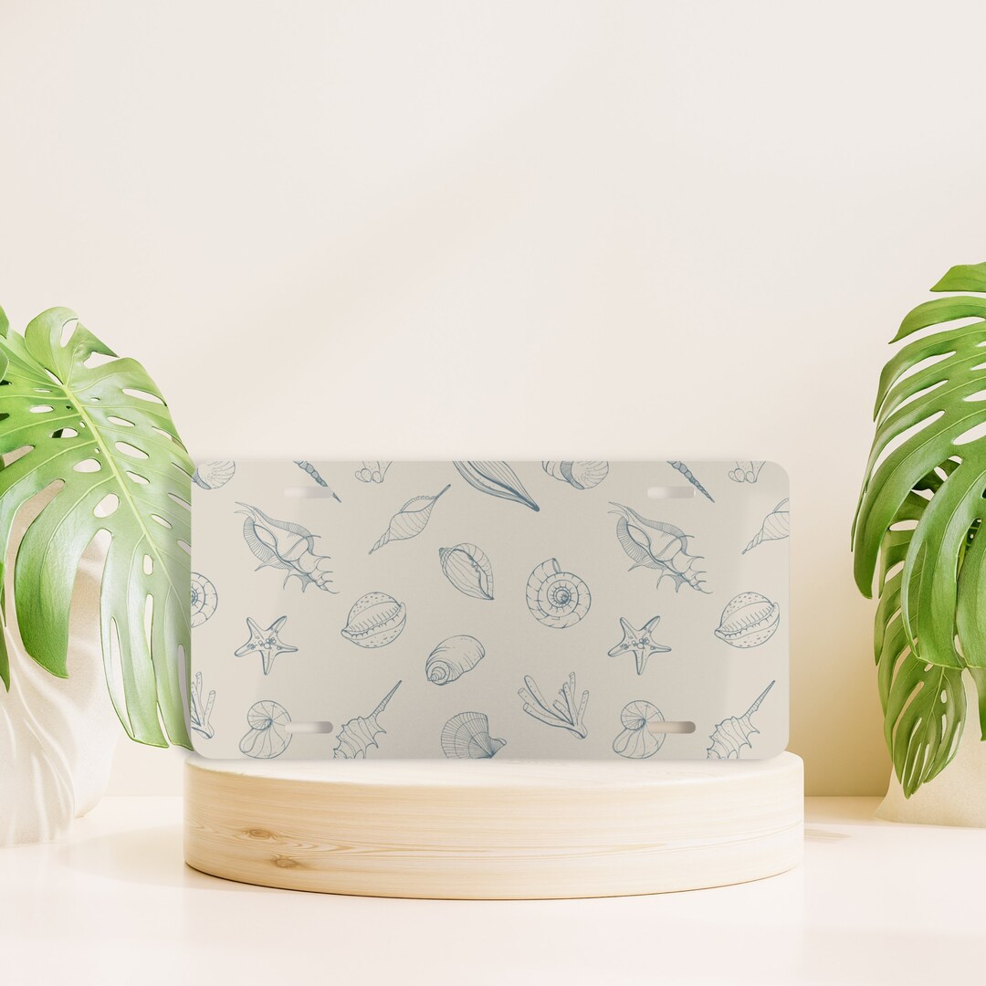 Seashell License Plate, Coastal License Plate, Vanity License Plate ...