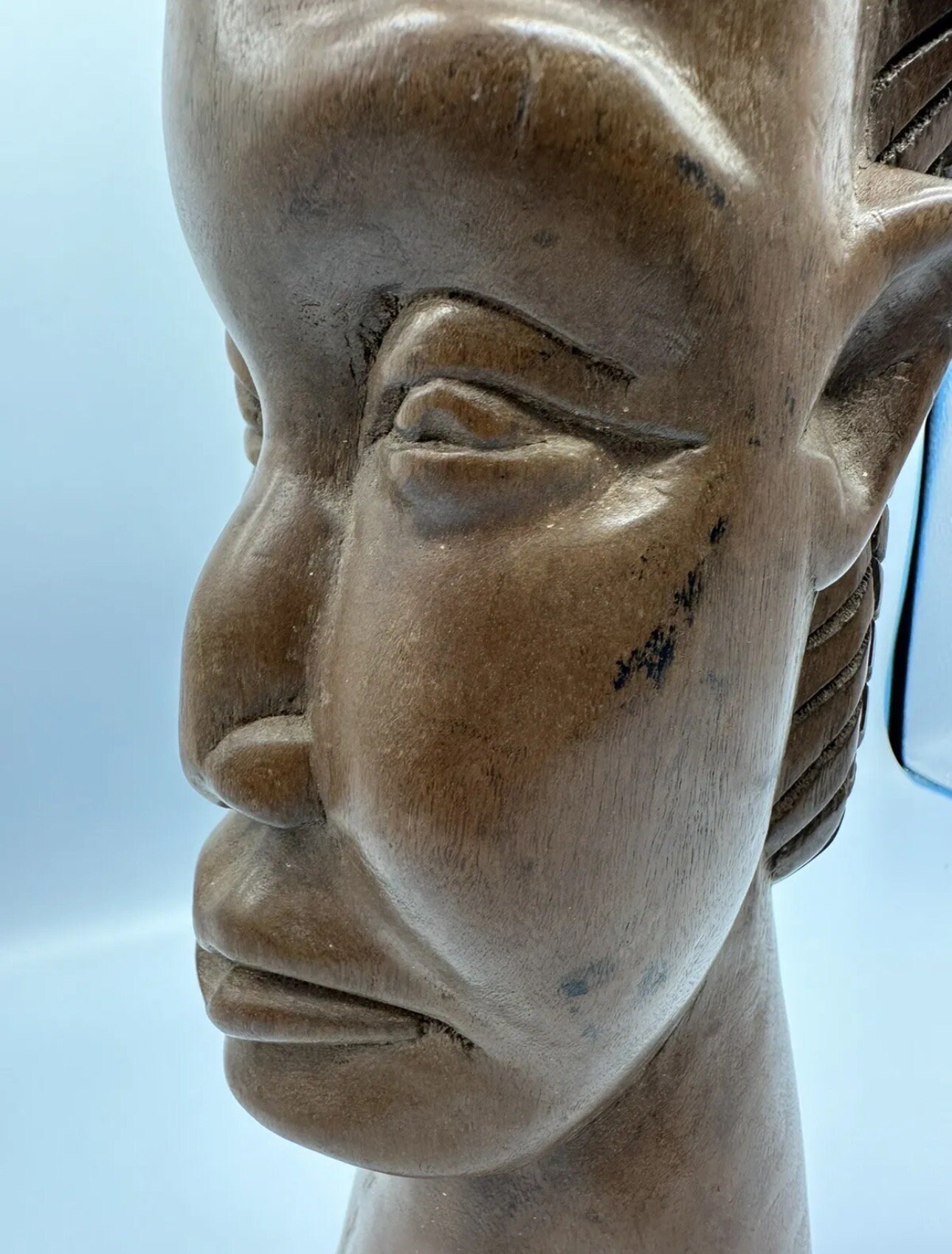Vintage Carved Wooden African Bust Folk Art 17 Tall - Etsy