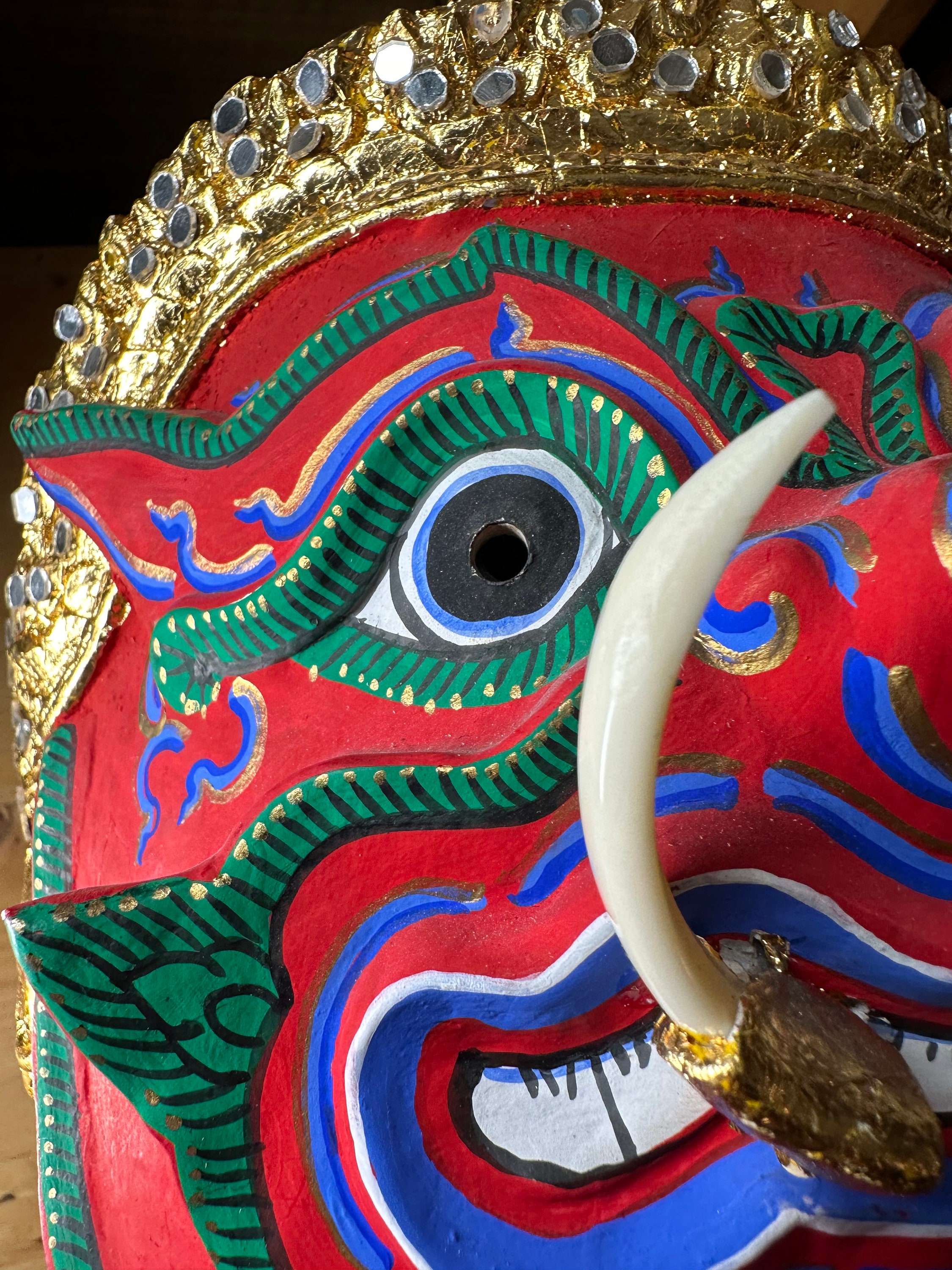 STUNNING Thai Khon Mask Hanuman VTG Paper Mache/resin Helmet Mask - Etsy