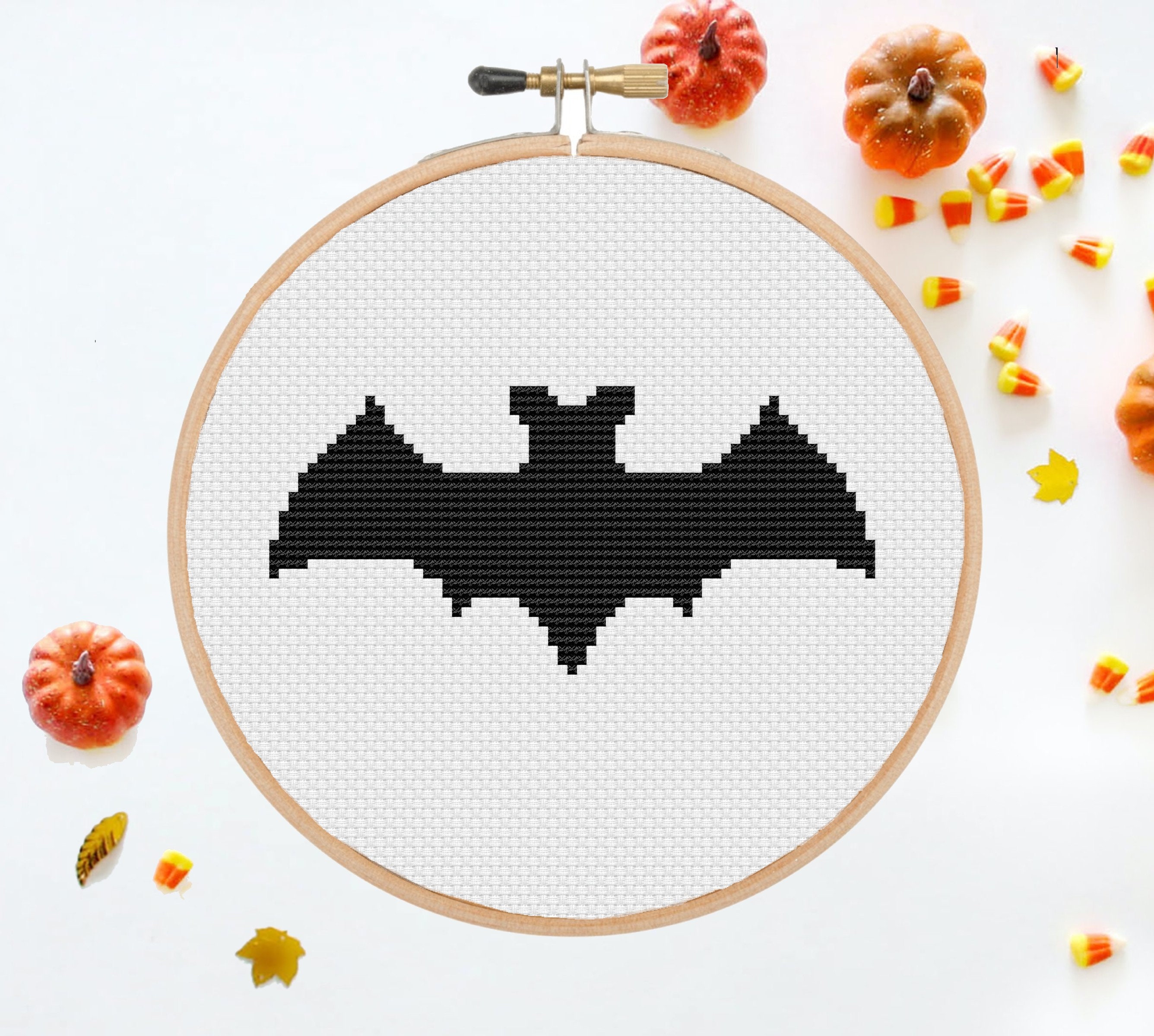 Bat Cross Stitch Pattern Instant Download PDF Halloween - Etsy