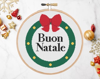 Buon Natale Cross Stitch Pattern | Instant Download PDF | Italian ...