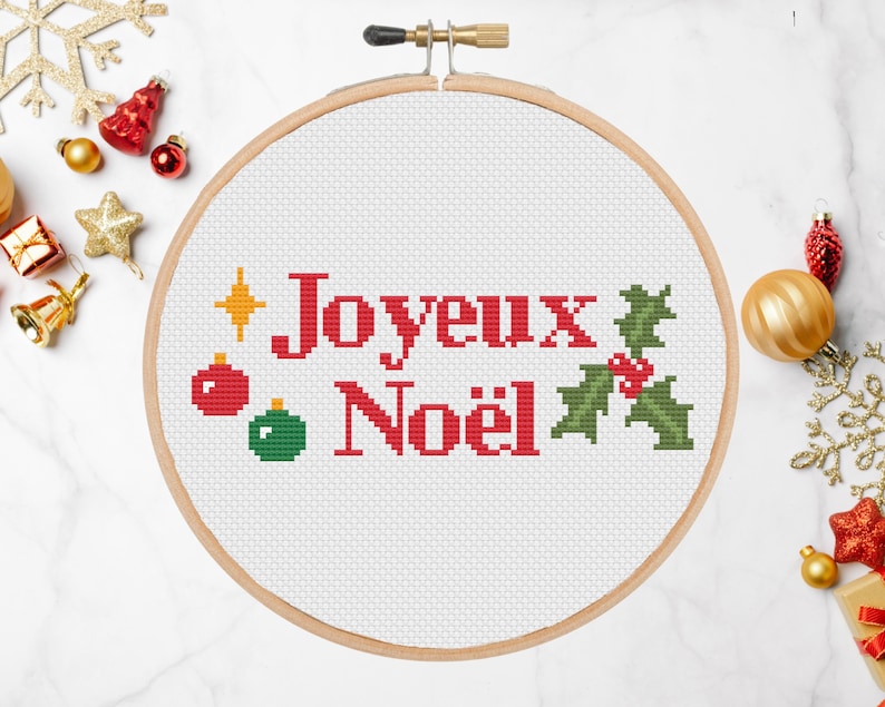 Joyeux Noël Cross Stitch Pattern | Instant Download PDF | French ...