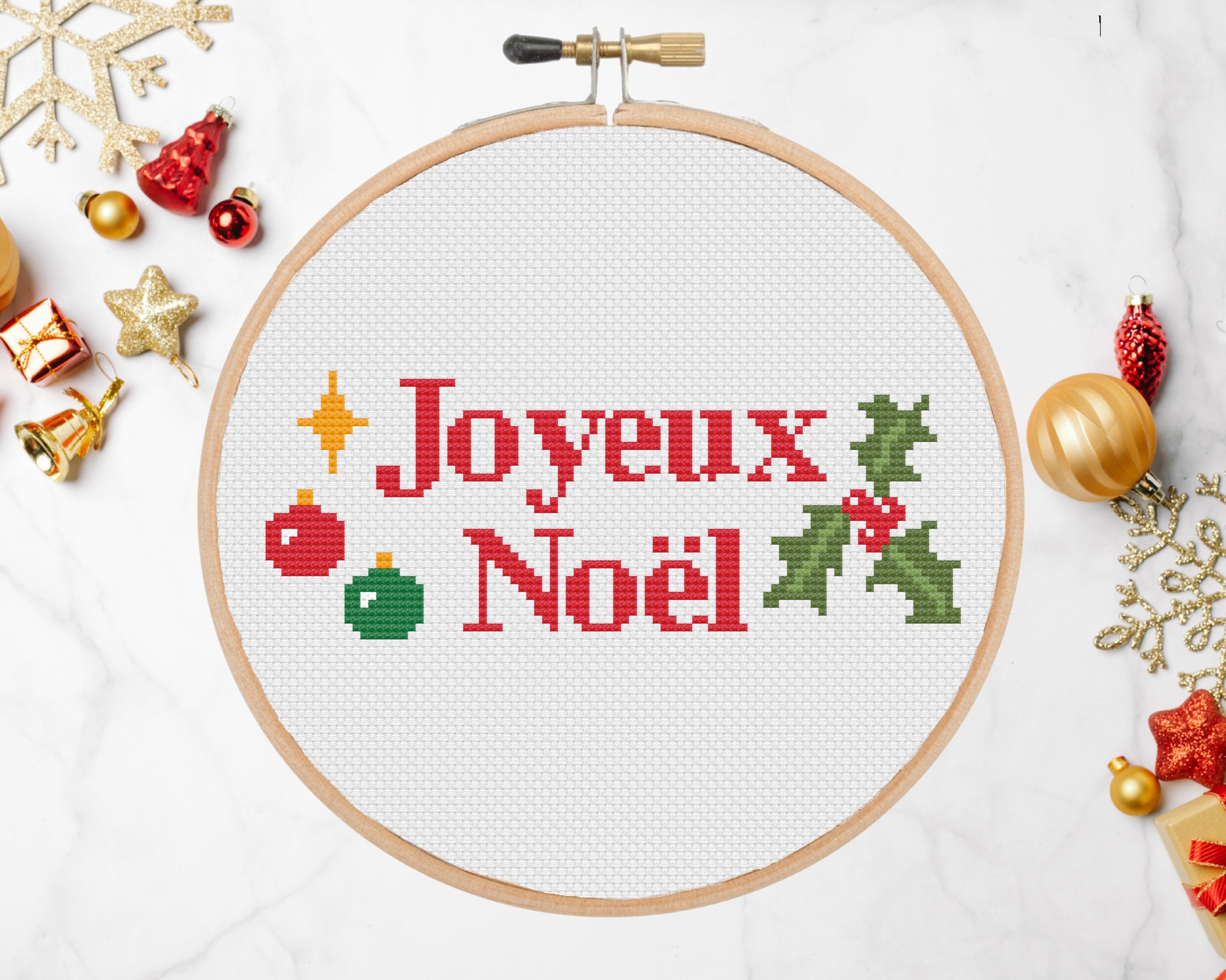 Joyeux Noël Cross Stitch Pattern | Instant Download PDF | French ...