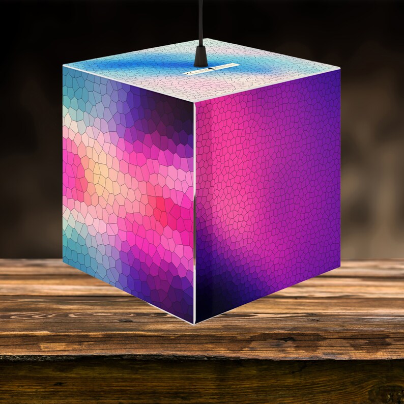 Infinity Cube Light, Stained Glass Effect, Cube Light, Light Cube Lamp ...