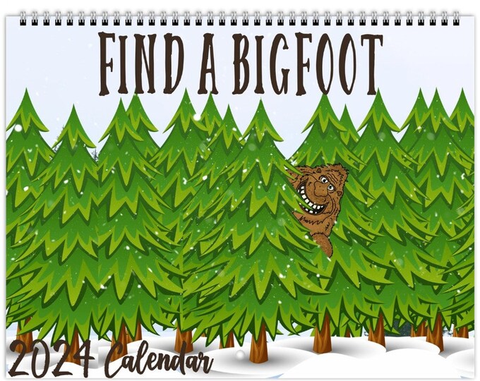 Bigfoot Calendar, Bigfoot Feet, Sasquatch Signs, Sasquatch Gift, 2024 Calendar, Yeti Calendar ...