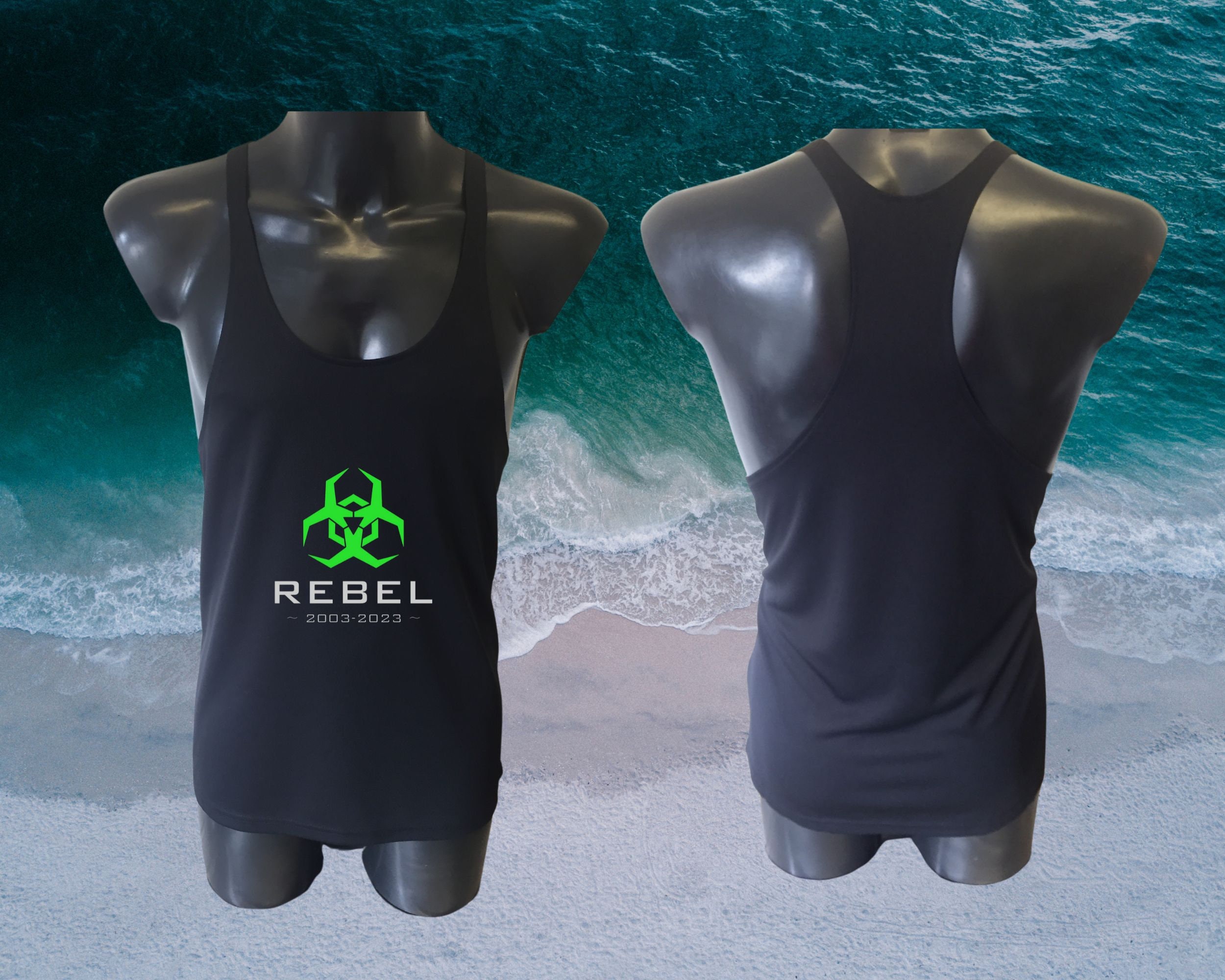 REBEL Gym Vest With Personalisation Included for Gym, Fitness ...