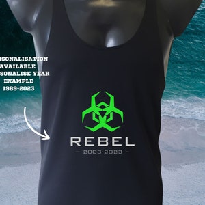 REBEL Gym Vest With Personalisation Included for Gym, Fitness ...