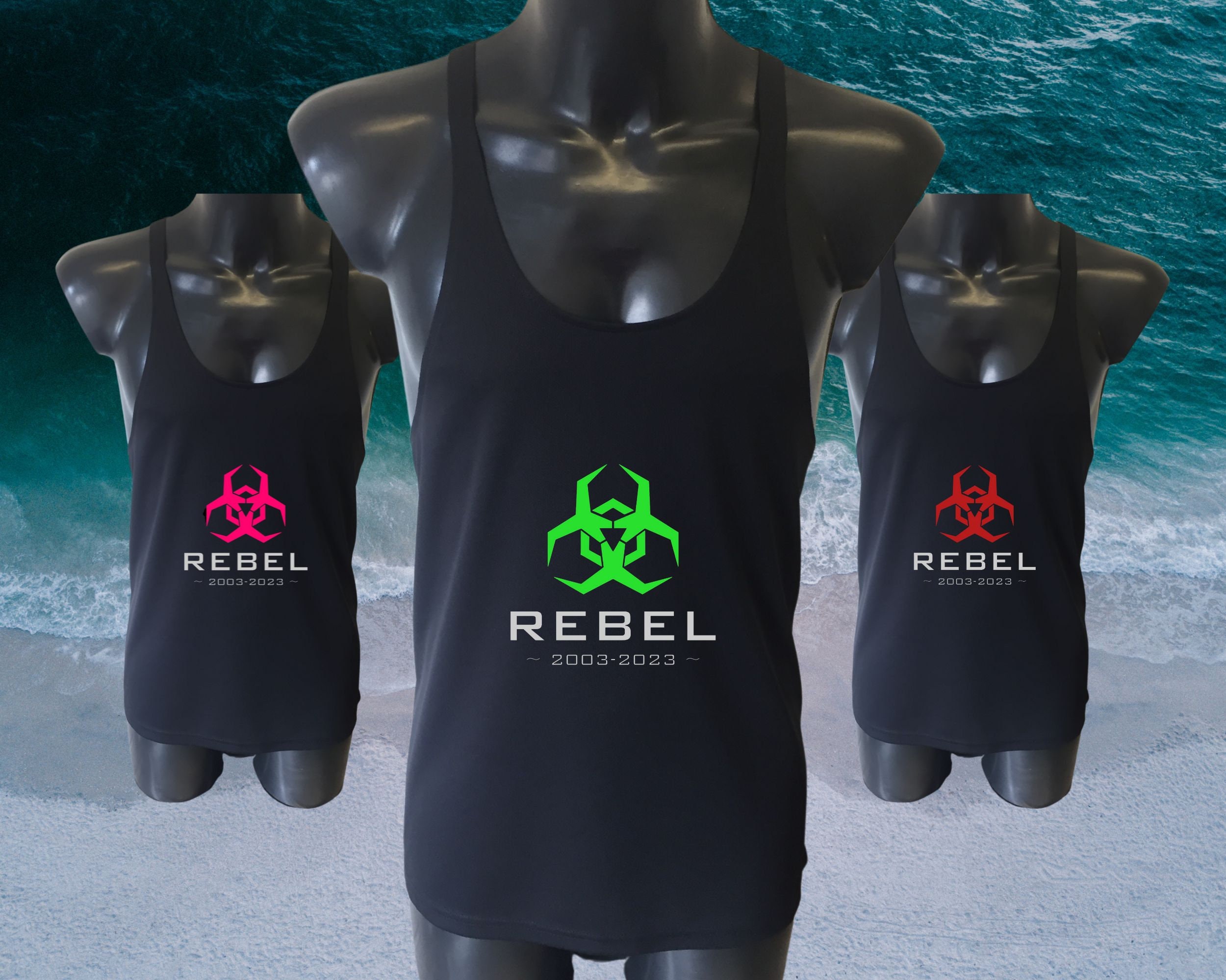 REBEL Gym Vest With Personalisation Included for Gym, Fitness ...