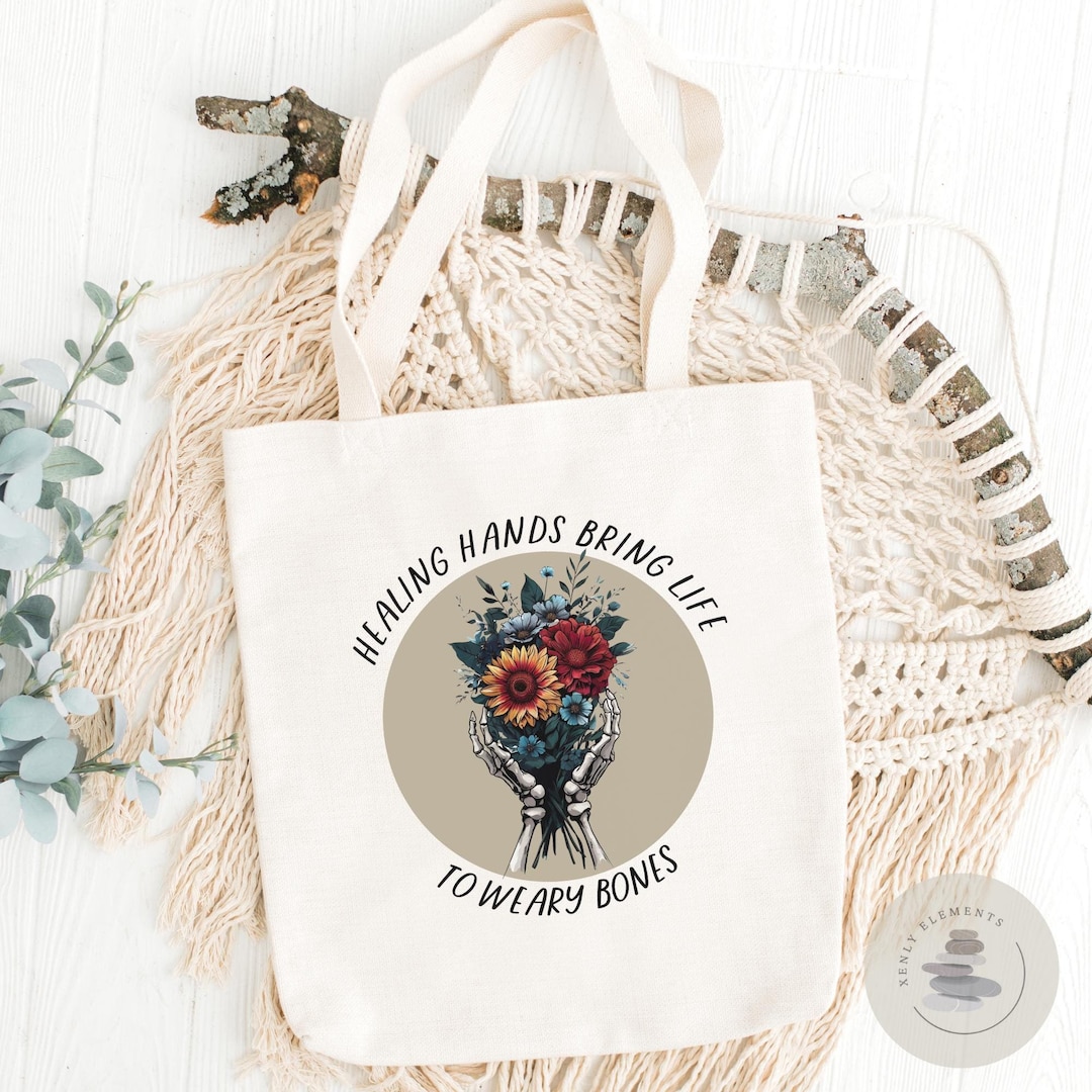 Massage Therapist Tote Bag: Healing Hands Cotton Canvas Bag - Etsy