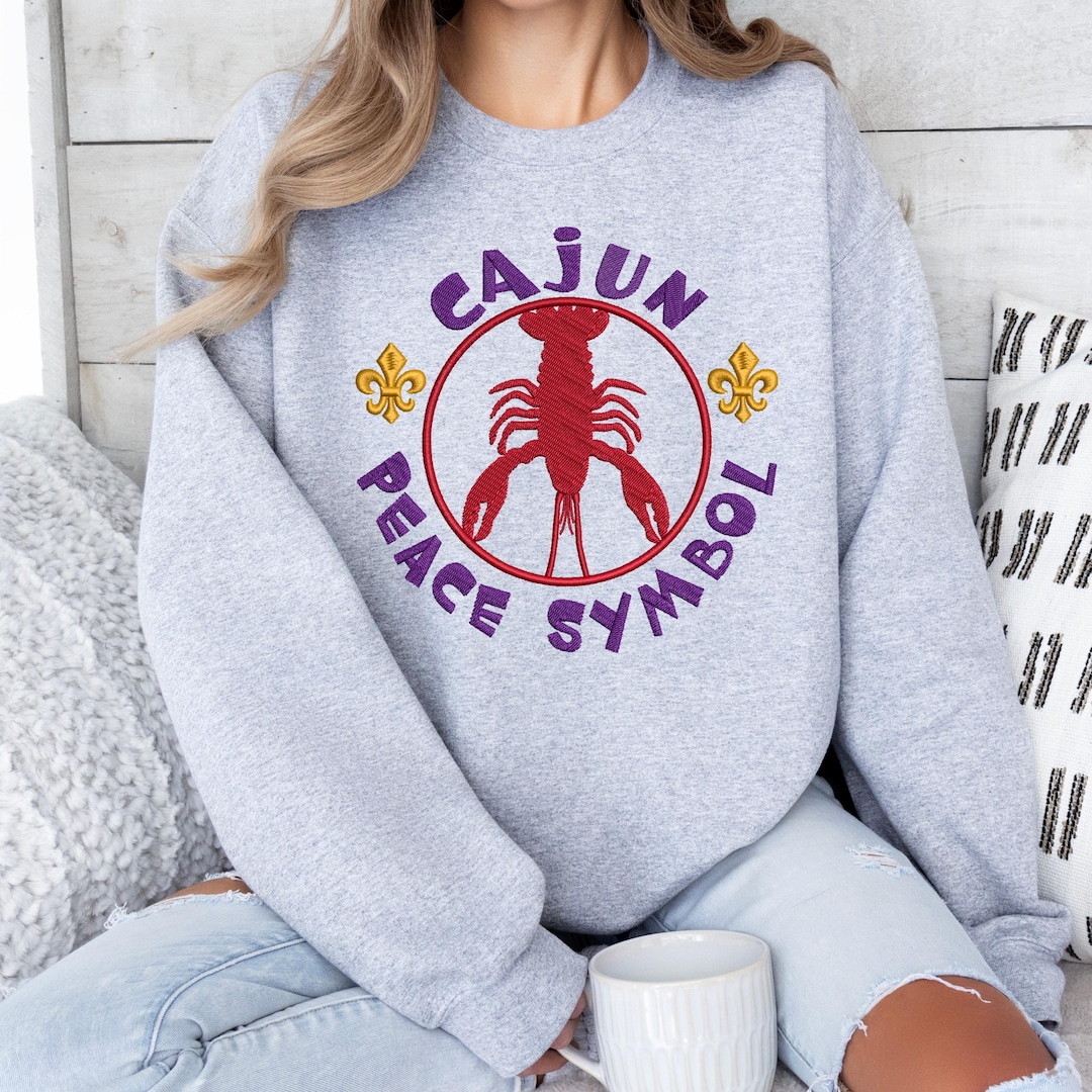 Cajun Peace Symbol Mardi Gras Embroidery Design, Mardi Gras Alligator ...