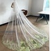 118'' Cathedral Veil, Green Wedding Veil, Cirrus Green Garden Bridal ...
