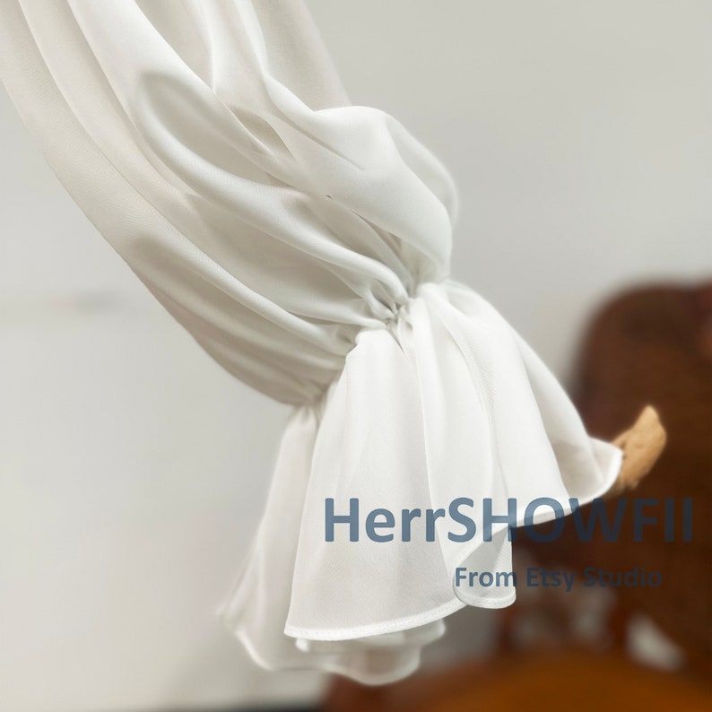 Elegant Ivory Chiffon Sleeves Detachable Dress Lotus Sleeves Removable ...