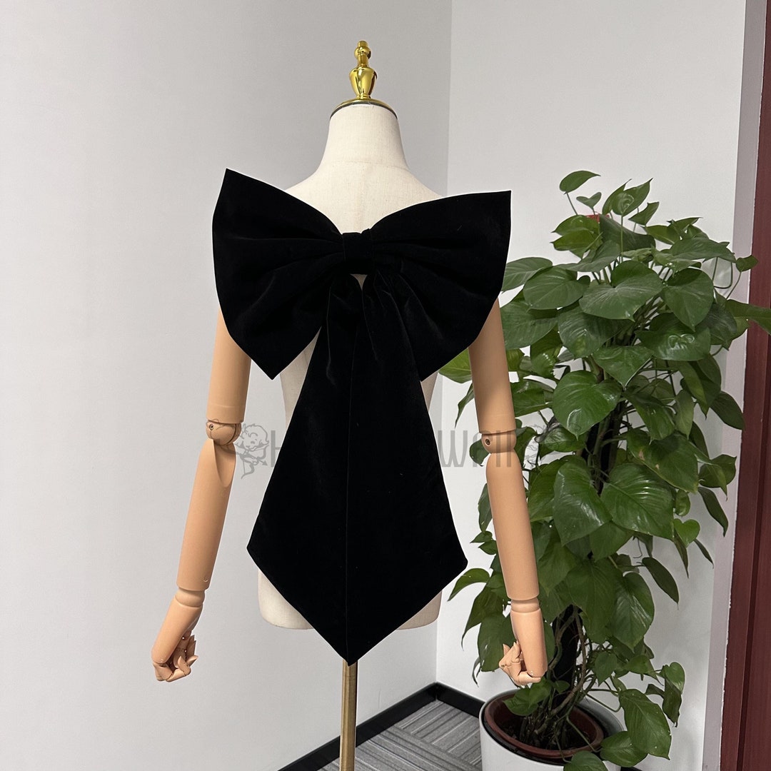 1 PCS Extra Big Bow Black Velvet Wedding Bow for Prom Dress Christmas ...