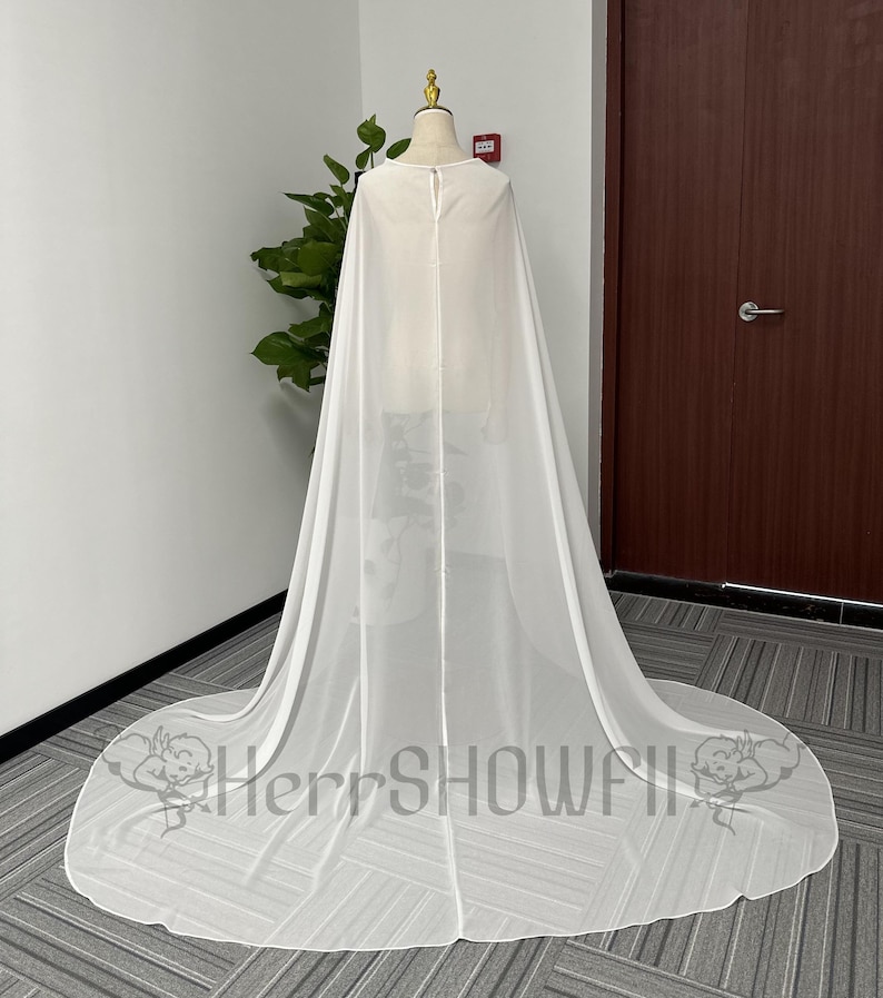 Romantic White Silk Chiffon Wedding Cloak, Bridal Robe, Ivory Cape ...