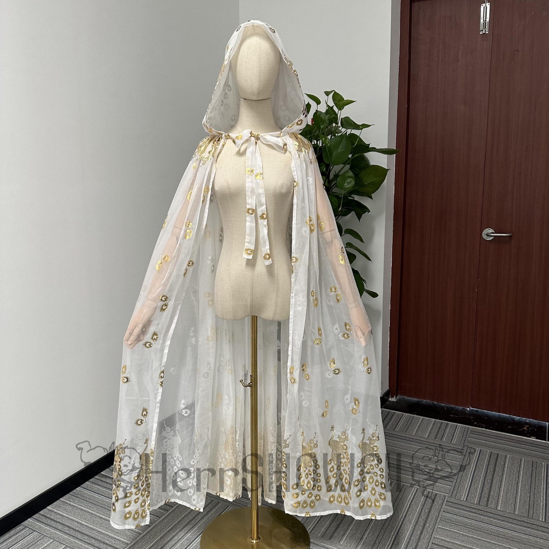 Vintage Golden Phoenix Cape With Hood, Gothic Hooded Cape for Cosplay ...