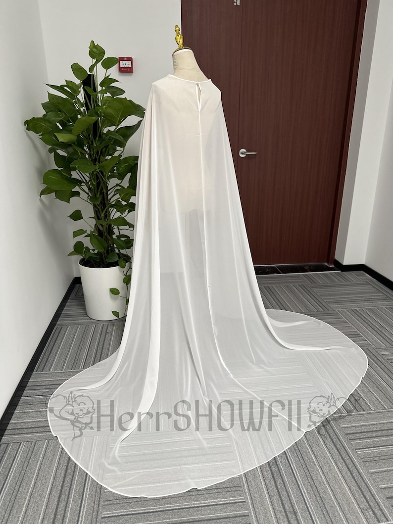 Romantic White Silk Chiffon Wedding Cloak, Bridal Robe, Ivory Cape ...