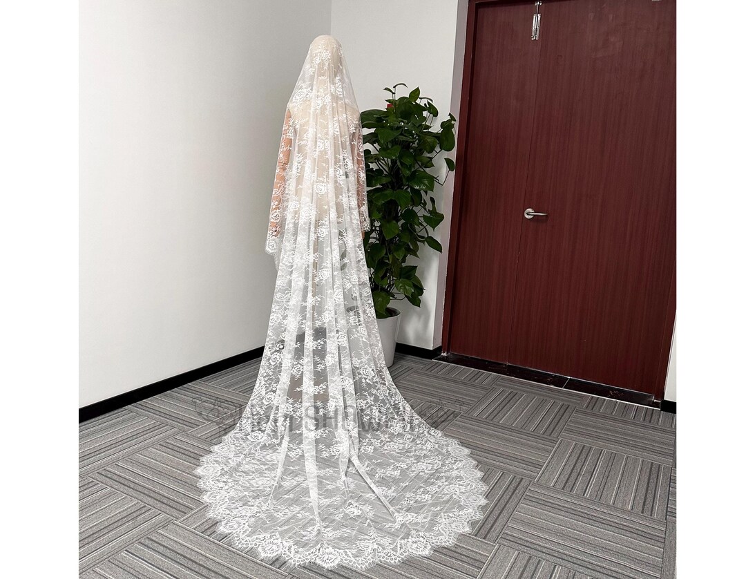 Elegant Mantilla Veil,drop Veil, Bohemia Flower Wedding Veil, Sample ...