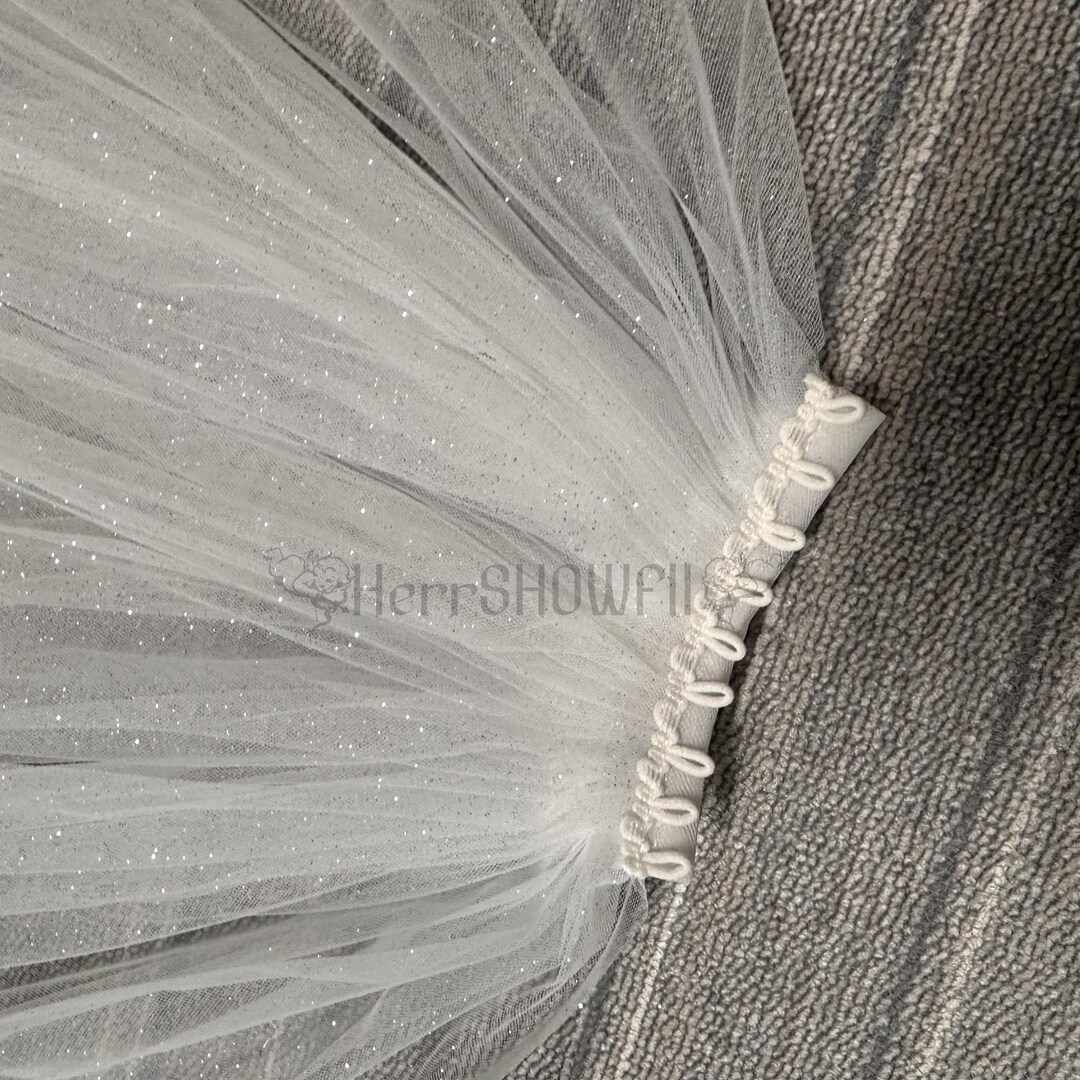 Detachable Shiny Tulle Bridal Veil Rain Drop One Layer Glitter Veil ...