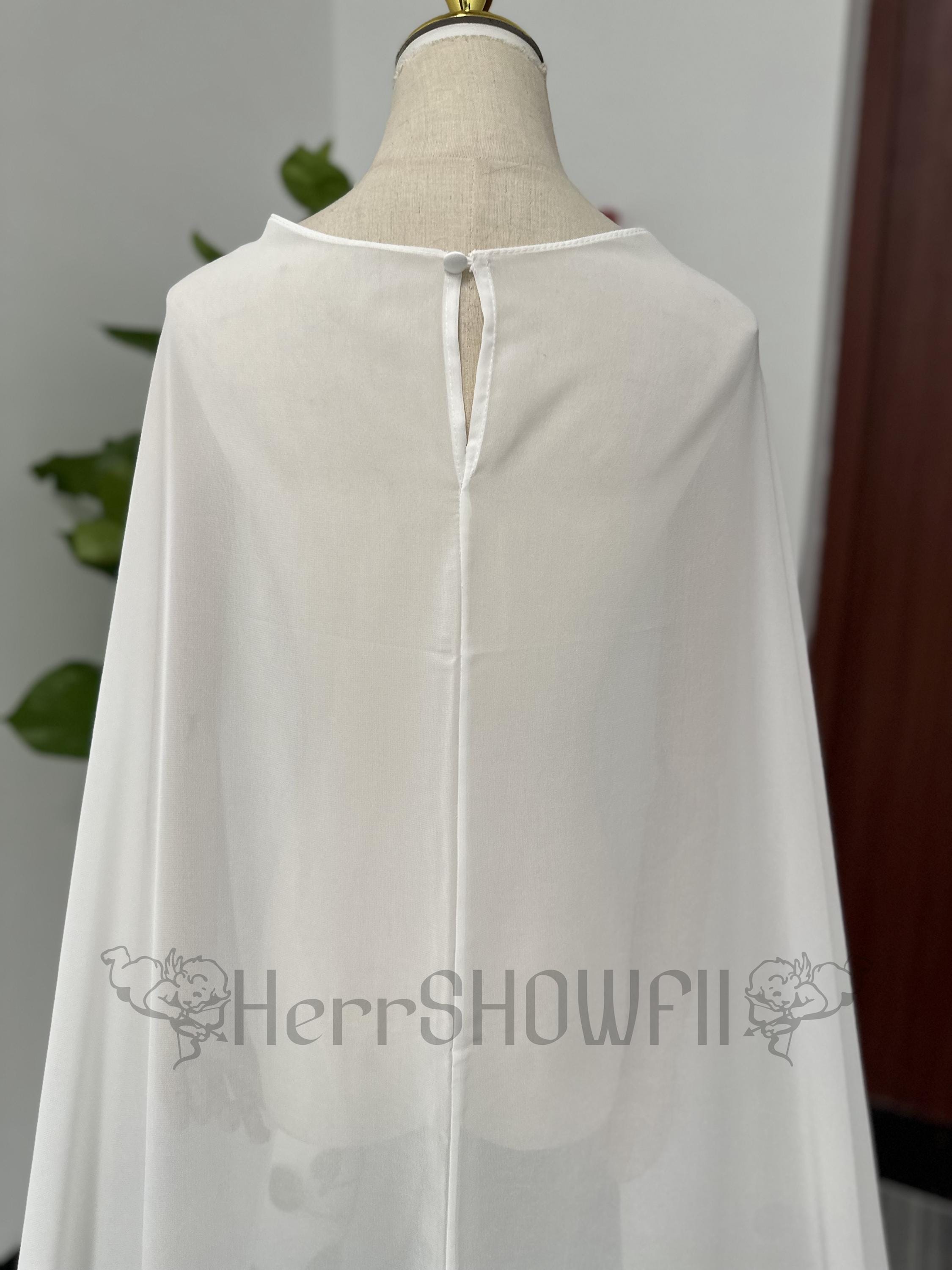 Romantic White Silk Chiffon Wedding Cloak, Bridal Robe, Ivory Cape ...