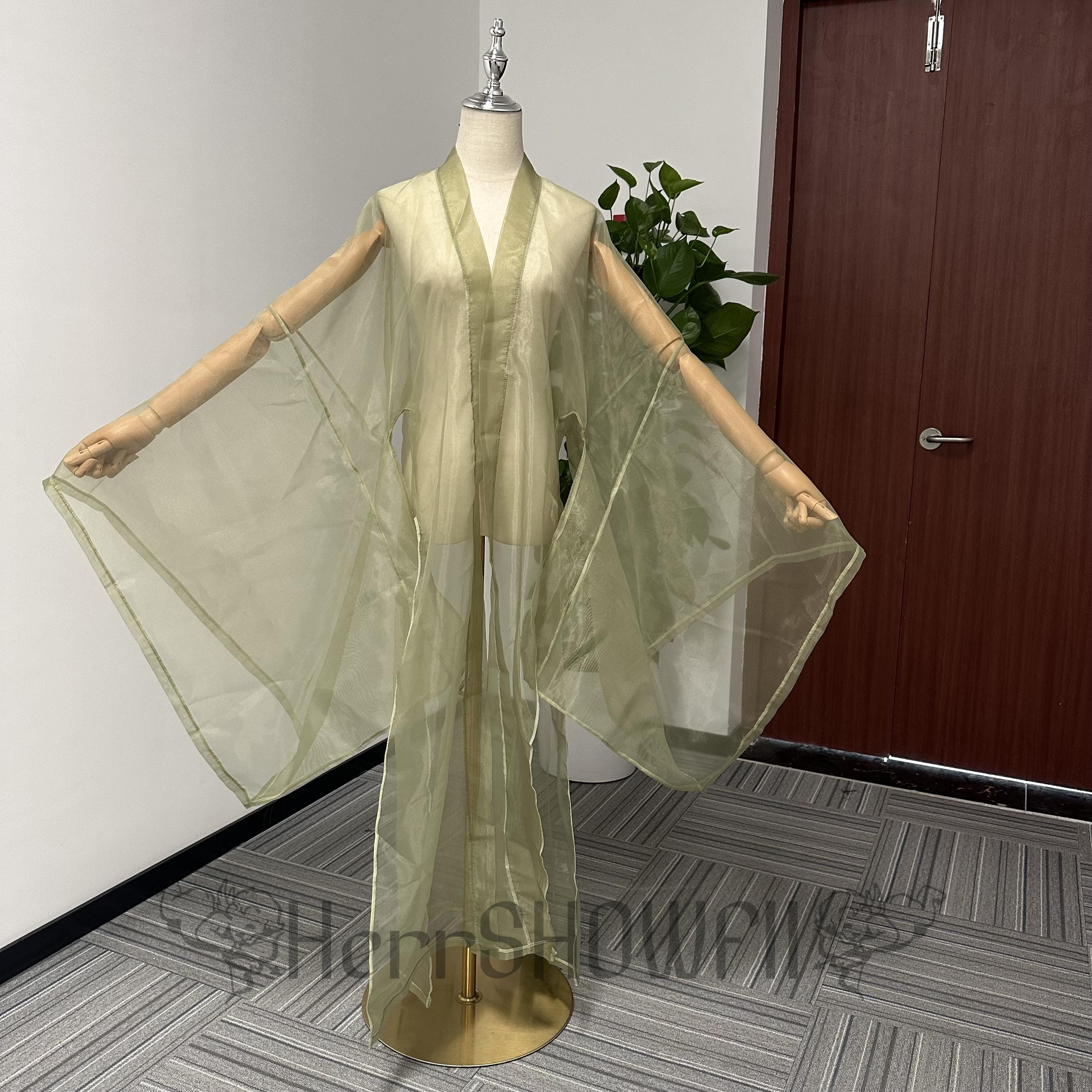 Vintage Sage Green Robe, Organza Cloak for Cosplay Party, Festival ...