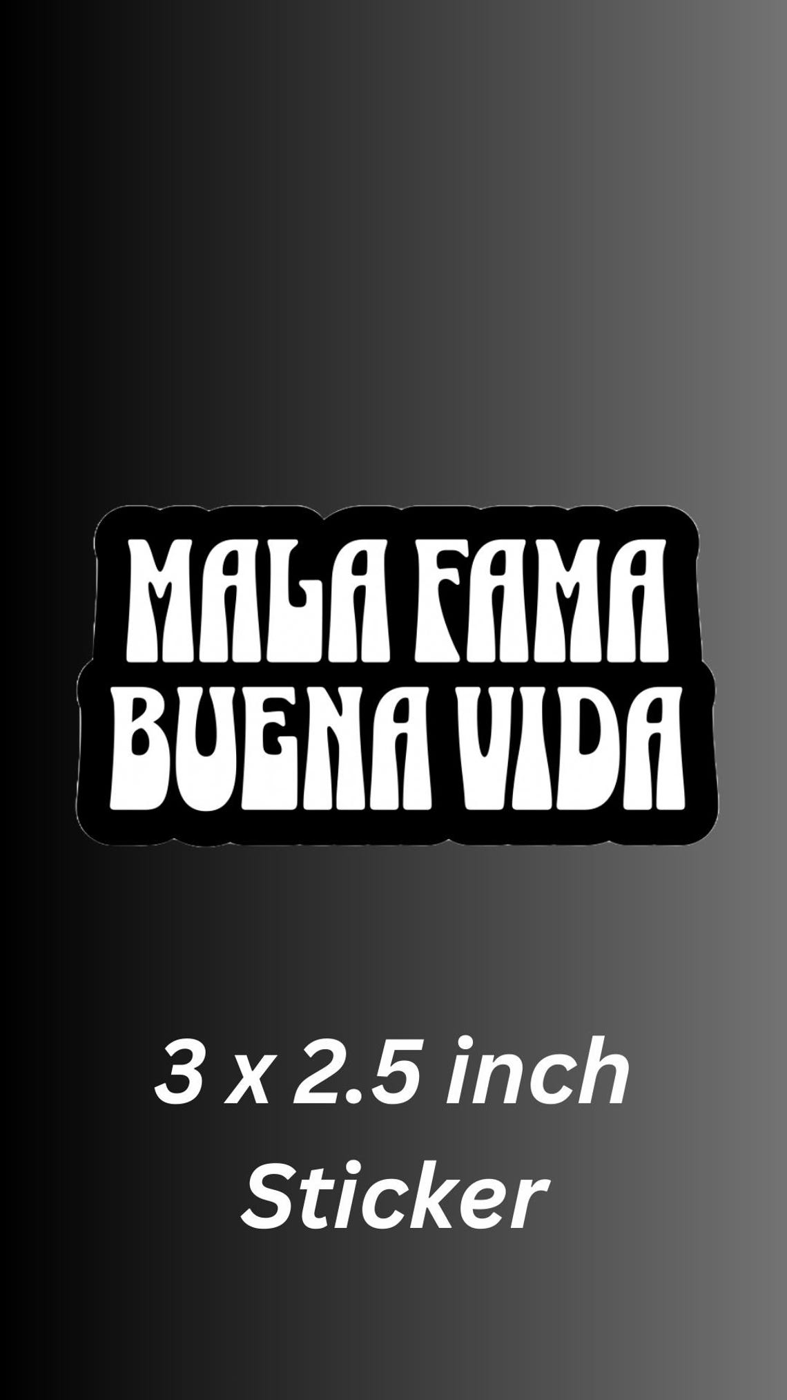 Mala Fama Sticker Hard Hat Sticker Die Cut Sticker Water Bottle Sticker ...