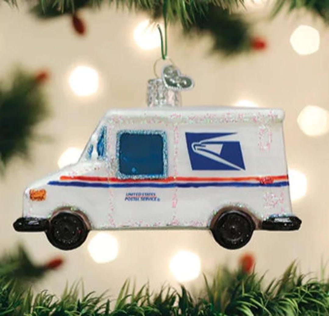 USPS Mail Truck Glass Personalized Christmas Ornament - Etsy