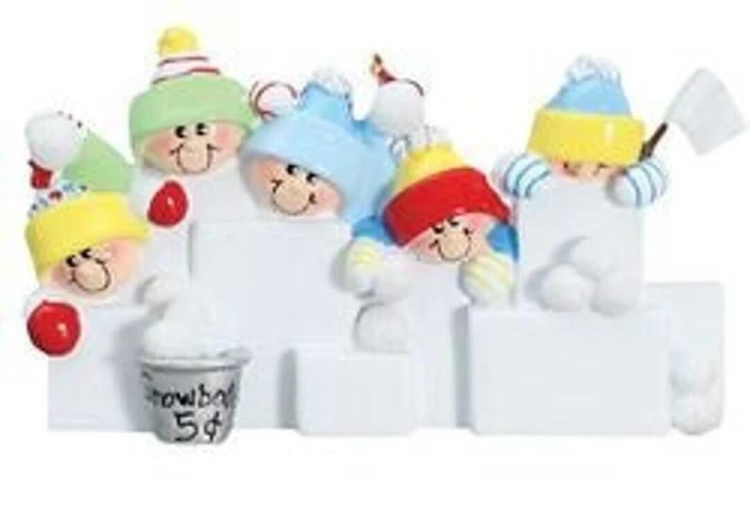 SNOWBALLS Family of 5 Personalized Christmas Ornament - Etsy