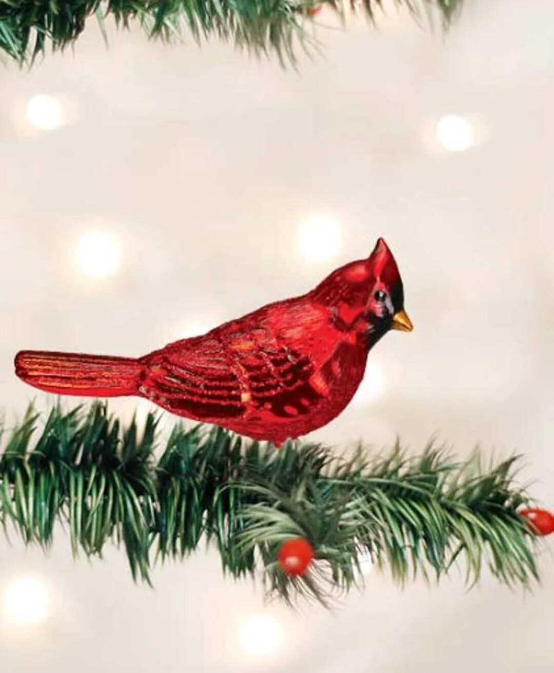 Shiny Red Northern Cardinal Personalize Old World Chrismas Ornament - Etsy