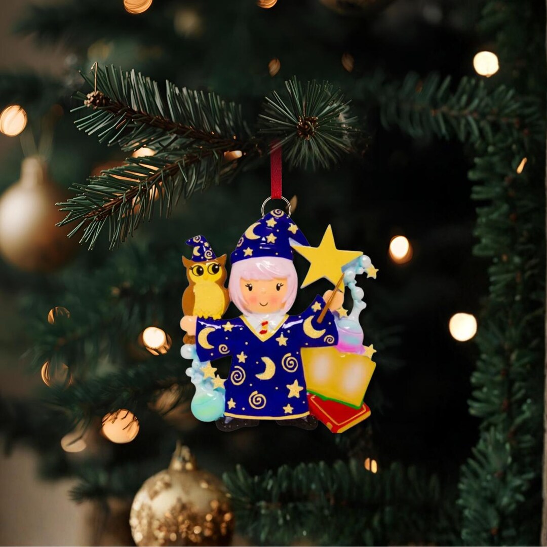 Wizard Girl Personalized Christmas Ornament - Etsy