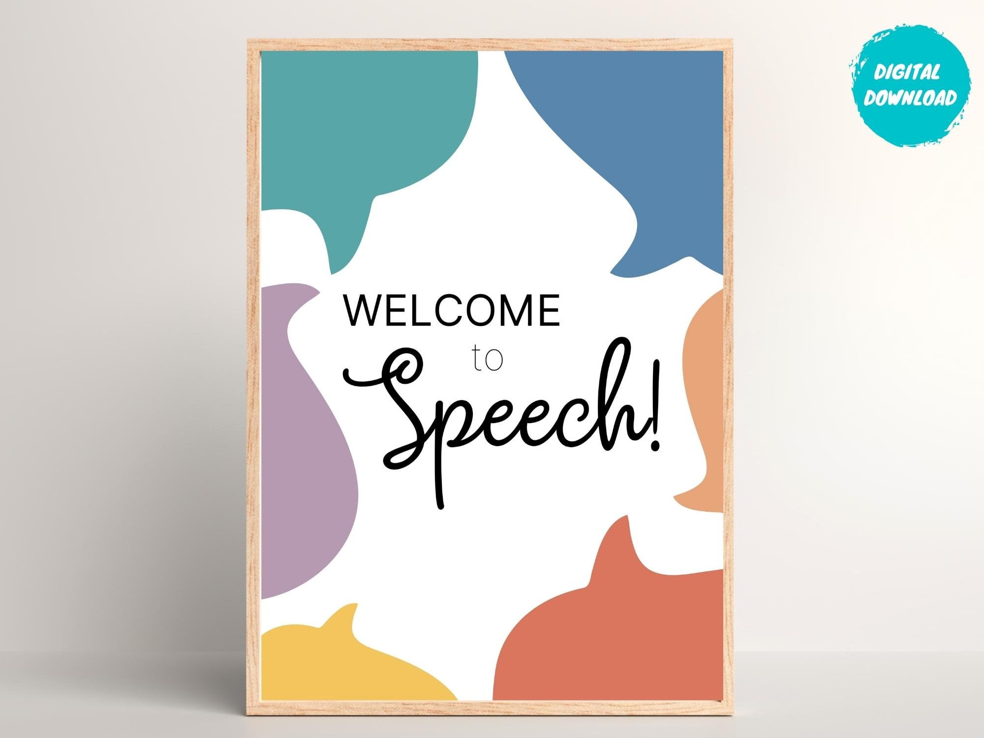 Welcome to Speech Therapy Sign: SLP Office Decor (digital Download) - Etsy