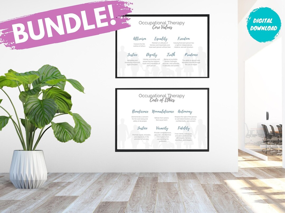 OT Core Values Poster Occupational Therapy Values and - Etsy
