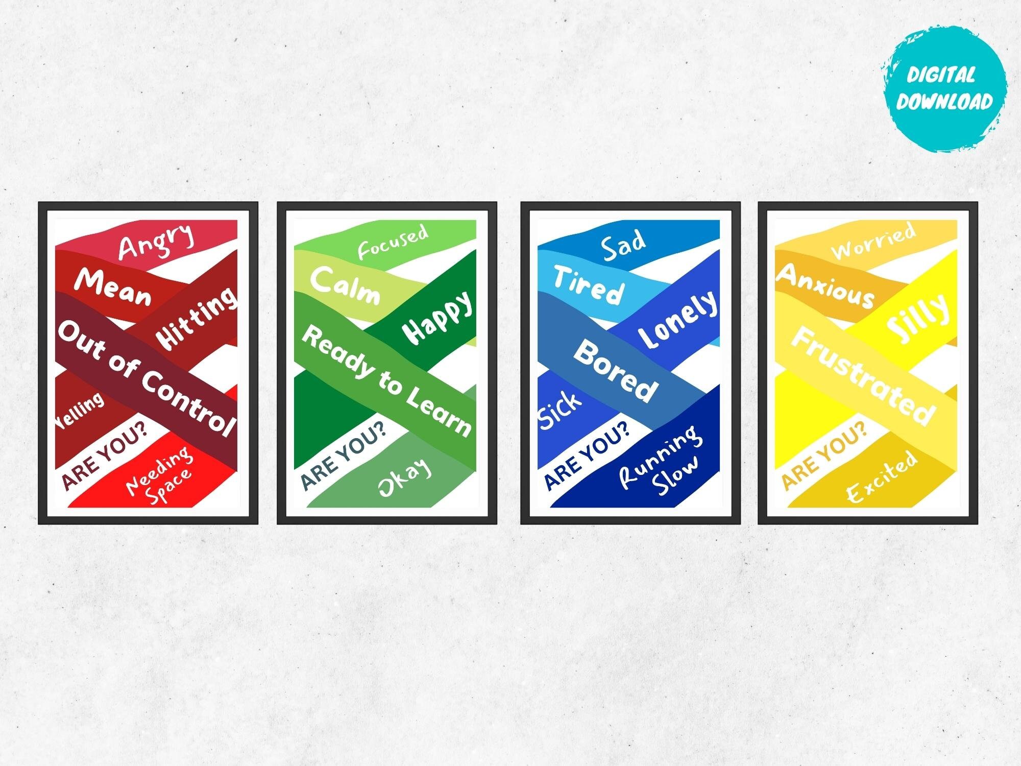 Zones Of Regulation Poster Emotional Regulation Therapy Office Decor