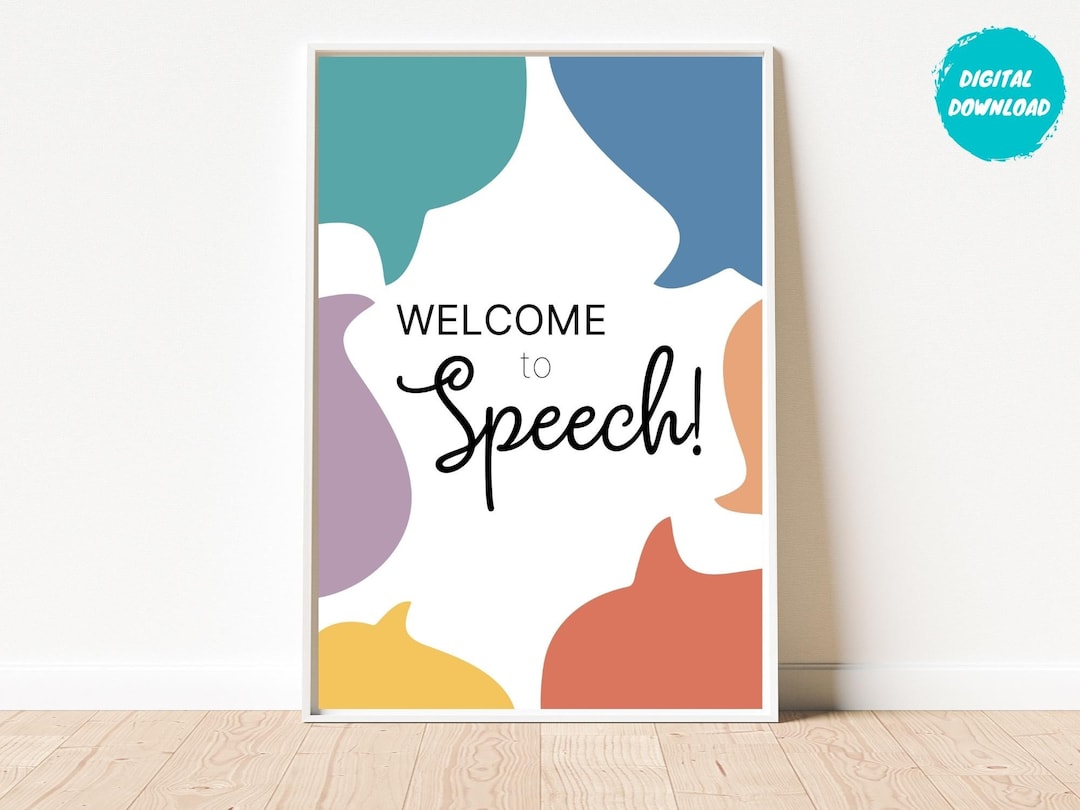 Welcome to Speech Therapy Sign: SLP Office Decor (digital Download) - Etsy