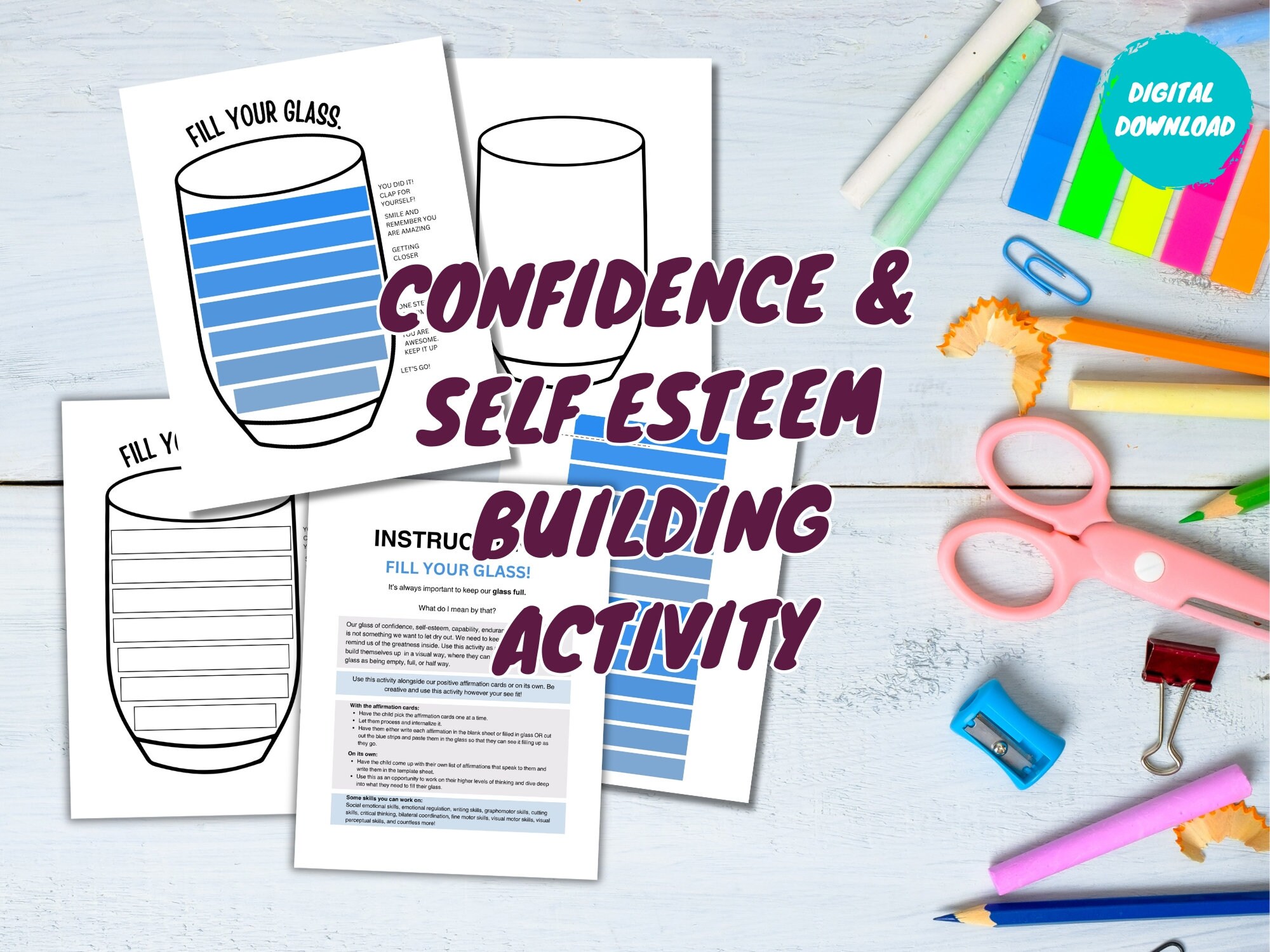Confidence Building Activity, Kids Self-esteem Resources, Therapy ...