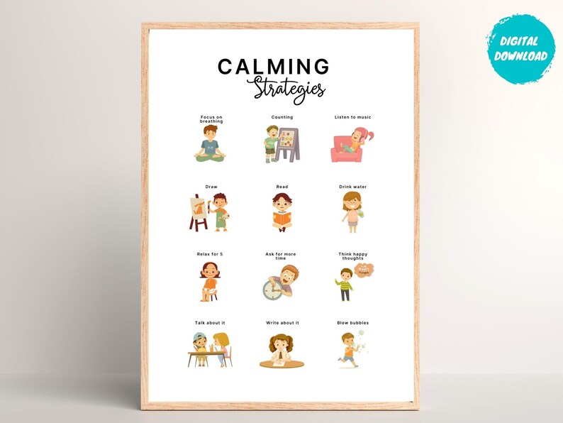 Calming Strategies Poster for Kids: Mindfulness Techniques (digital ...