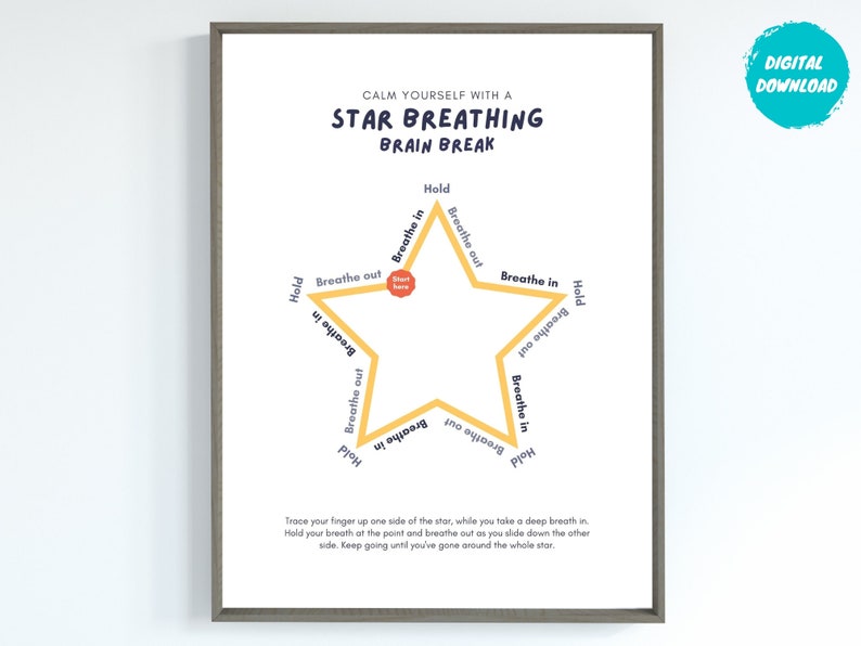 Star Breathing, Breathing Techniques, Mental Health Poster, Child ...