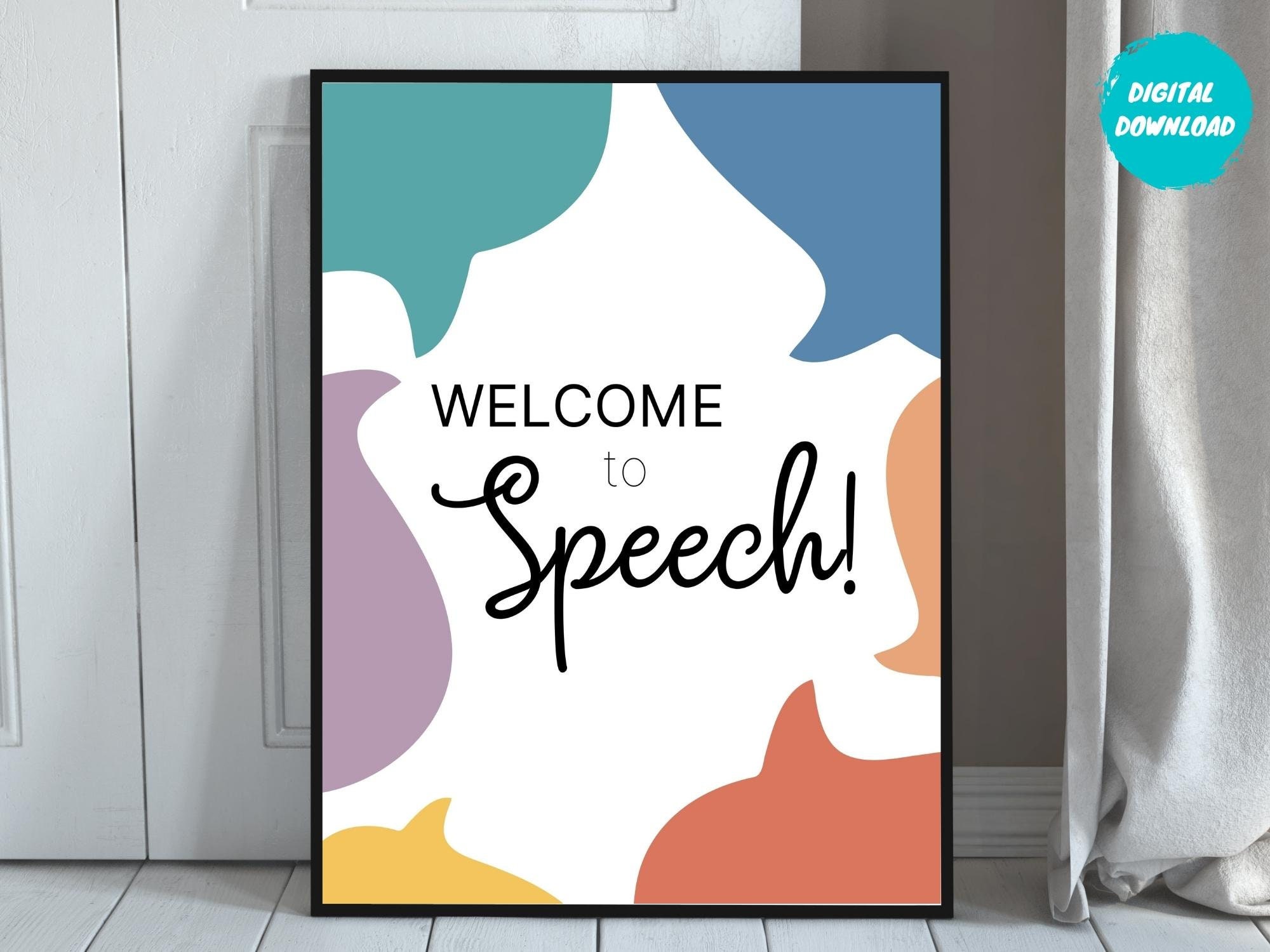 Welcome to Speech Therapy Sign, Speech Welcome Sign, Speech Therapy ...