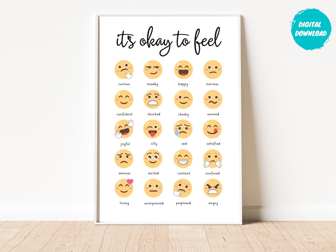 It's Okay to Feel, Emotions Poster, Different Emotions, Childrens ...