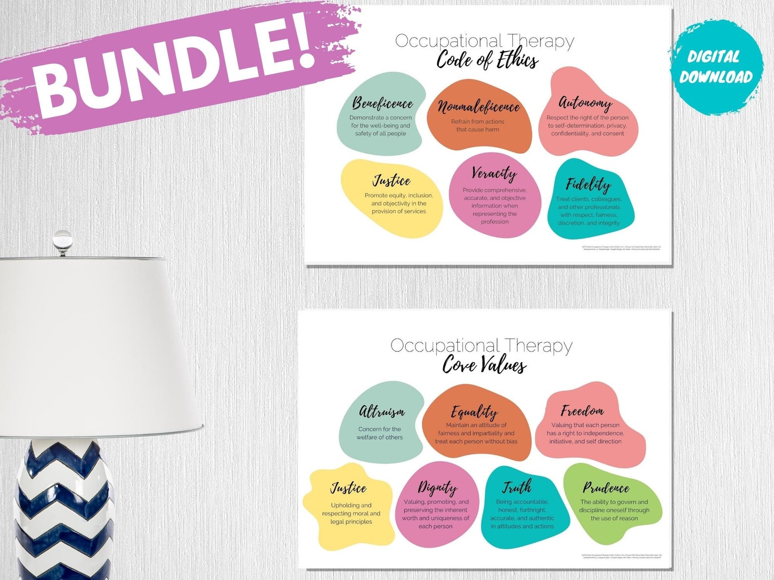 OT Code of Ethics & Core Values Poster: Therapy Office Decor (digital ...