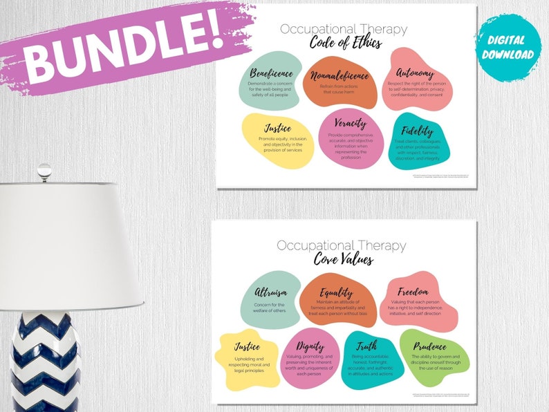 OT Code of Ethics & Core Values Poster: Therapy Office Decor (digital ...