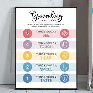 Grounding Techniques, Psychotherapy Posters, Psychology Poster, Therapy ...