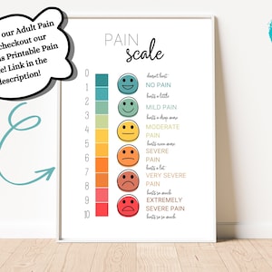 Pain Scale Chart: Adult & Child Therapy Office Decor (digital Download ...
