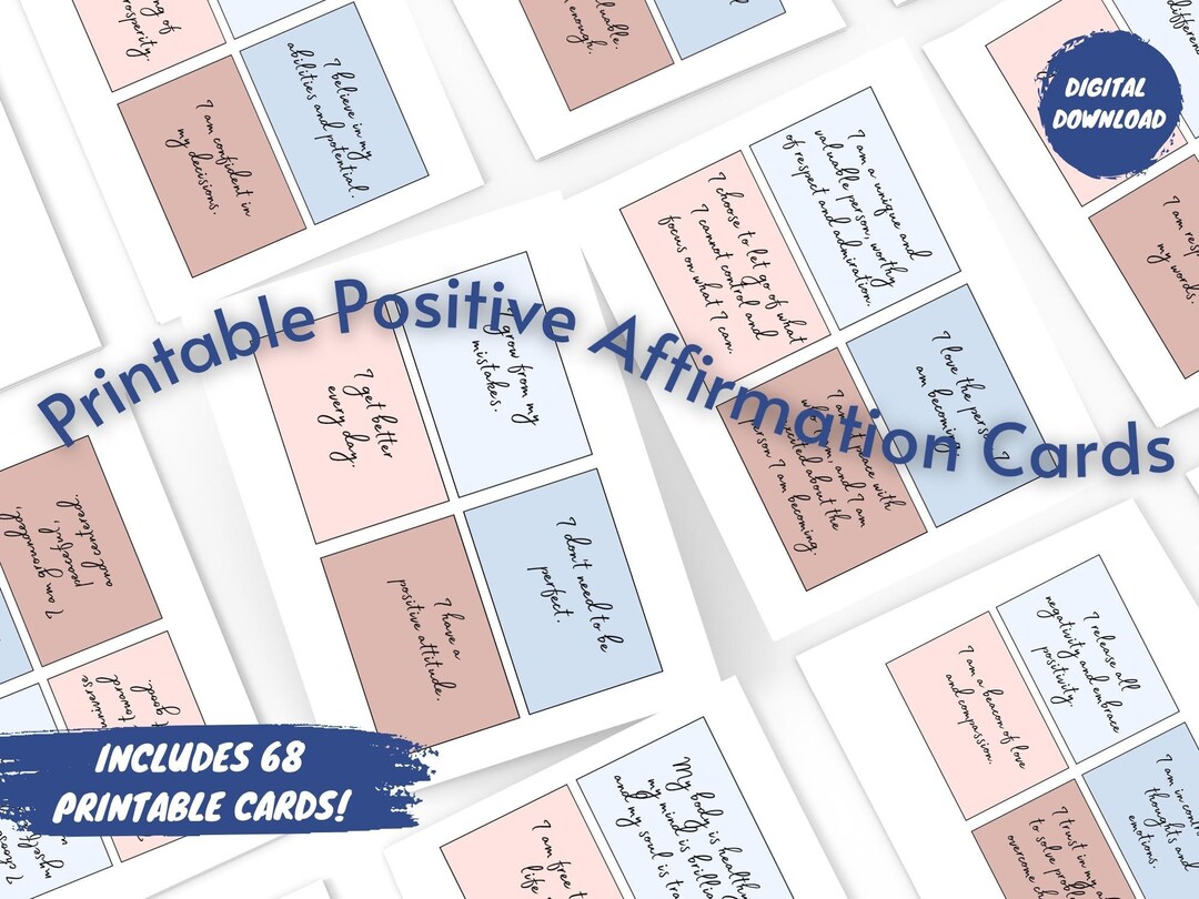 Positive Affirmation Cards: Daily Inspiration (PDF) - Etsy