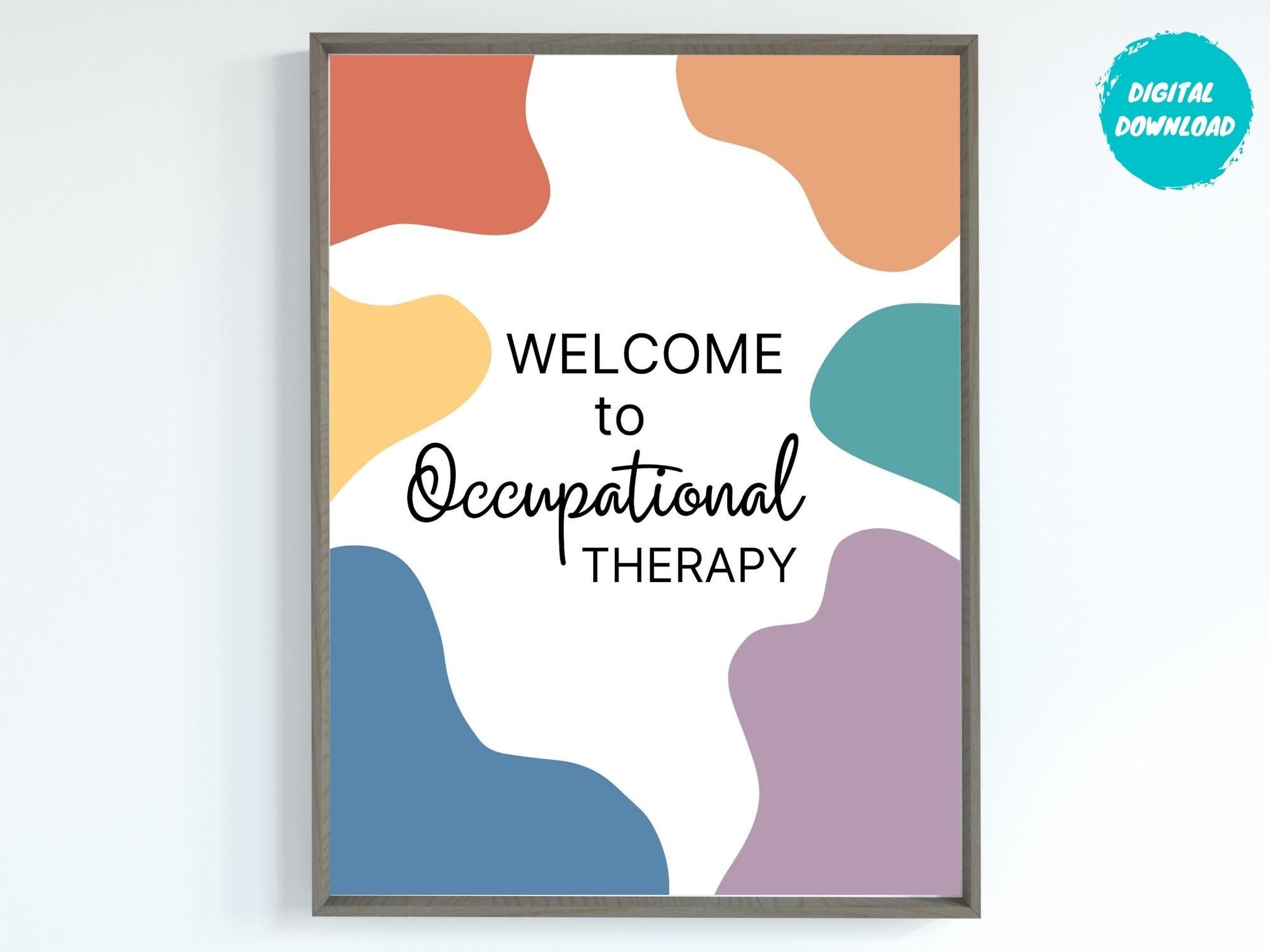 Welcome to OT Sign, Occupational Therapy Sign Poster, Rainbow Welcome ...