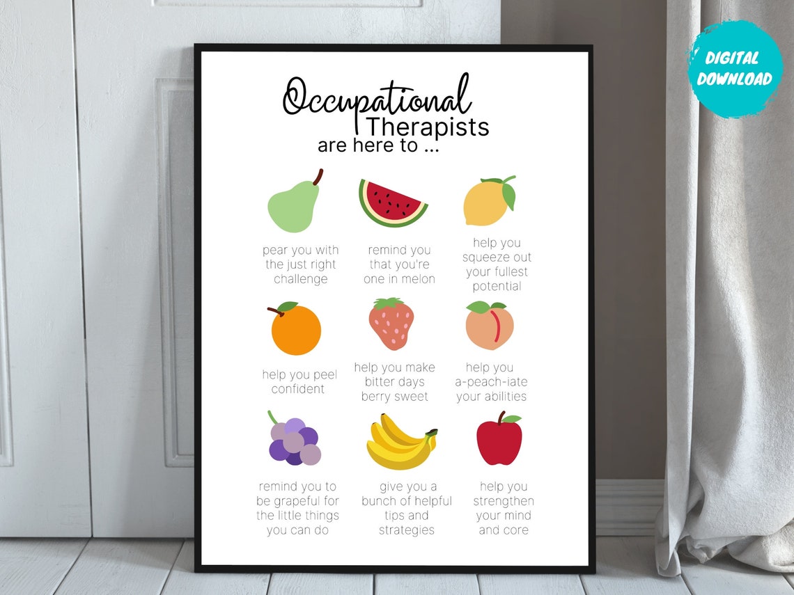Occupational Therapy Fruit Pun Poster: OT Decor (digital Download) - Etsy