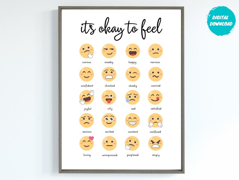 It's Okay to Feel Emotions Poster Different Emotions - Etsy Canada