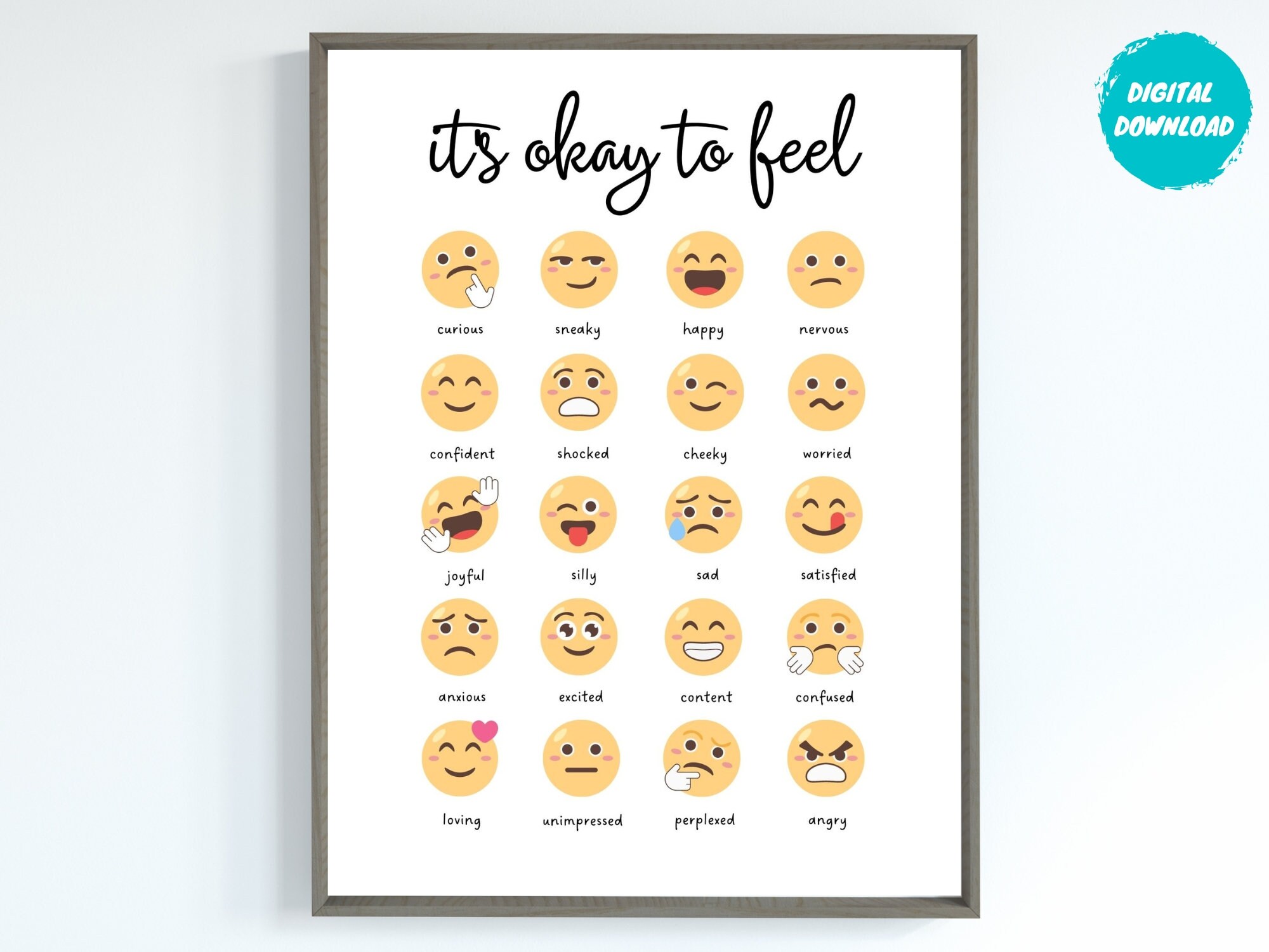 It's Okay to Feel, Emotions Poster, Different Emotions, Childrens ...